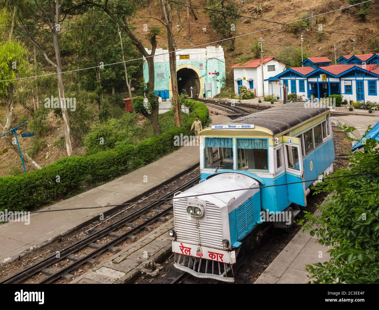 Barog, Himachal Pradesh, India - May 2012: A vintage rail motor car ...