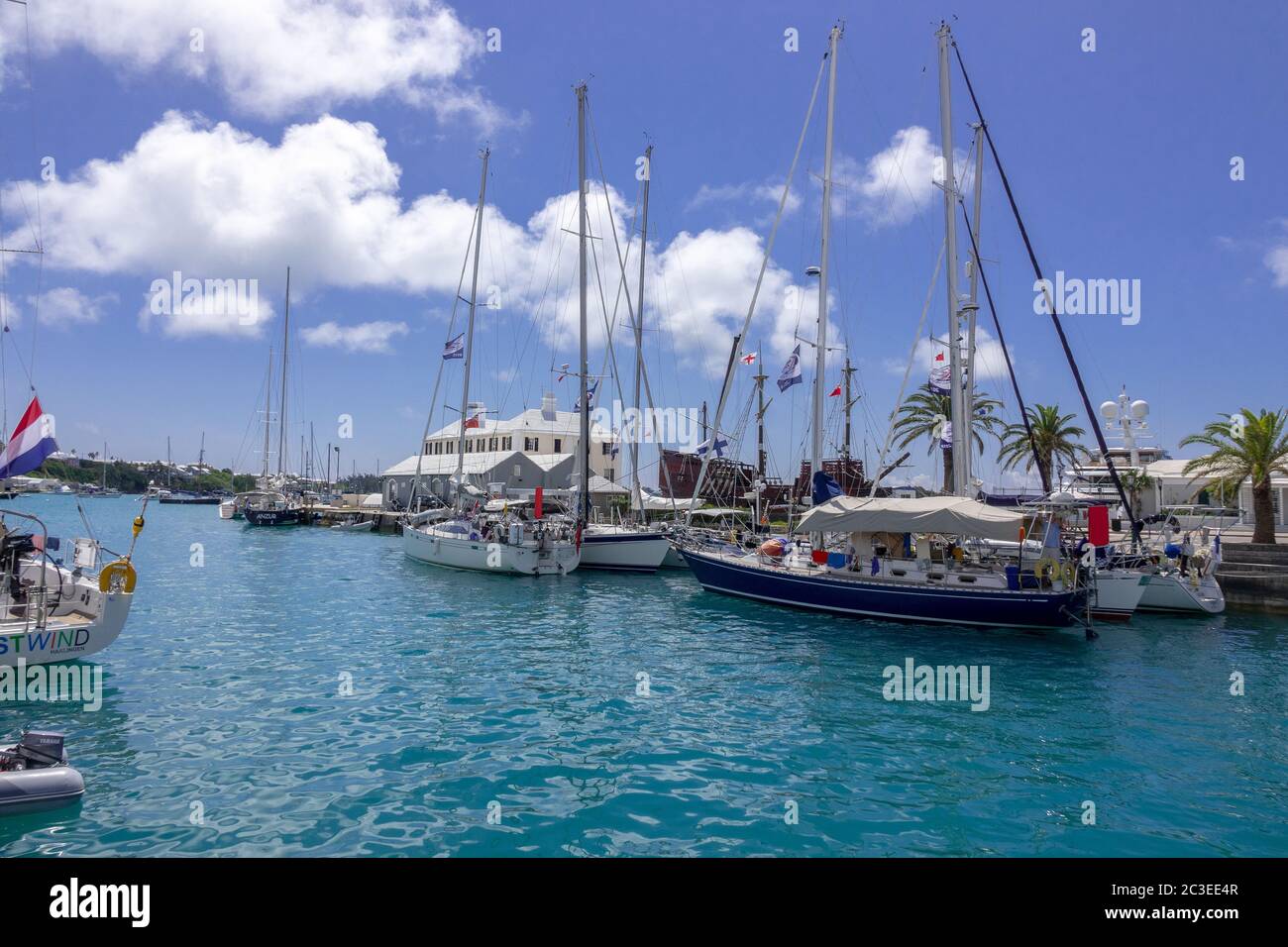 Ocean Going Yachts Moored In The Historic Town Harbour Port Of St ...