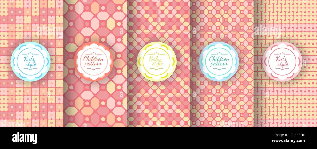 Kids colorful seamless pattern. Cute Baby design Stock Vector Image ...