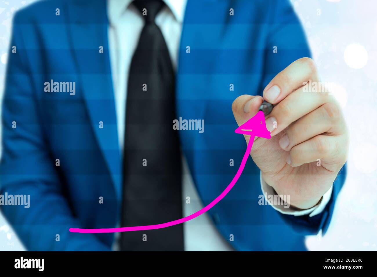 Digital Arrowhead Curve Rising Upward Denoting Growth Development ...