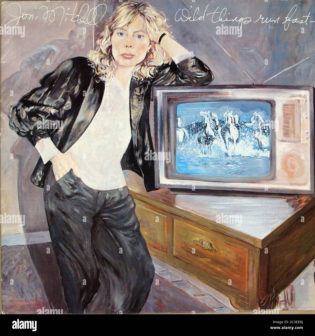 JONI MITCHELL WILD THINGS RUN FAST - Vintage 12'' LP vinyl Cover Stock ...