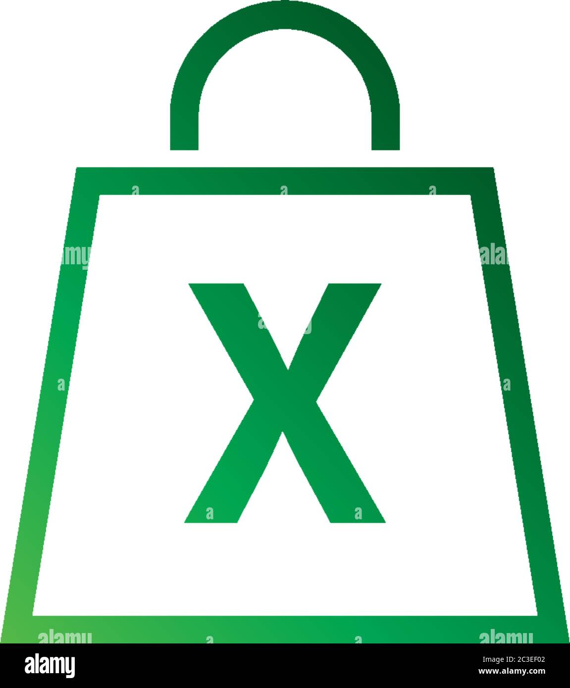 Letter X on shopping bag. Abstract shopping logo. Online shop logo ...