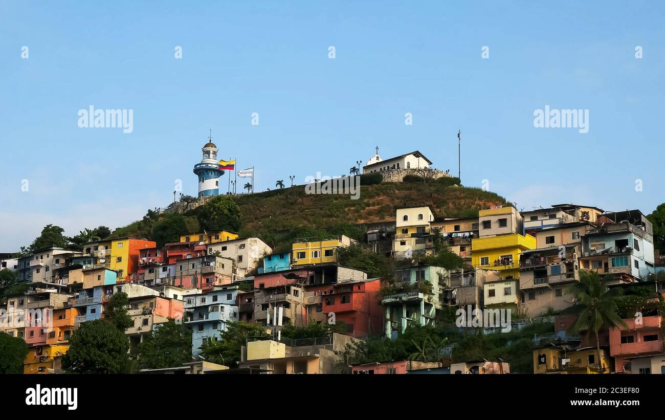 afternoon shot of cerro santa ana in guayaquil Stock Photo - Alamy