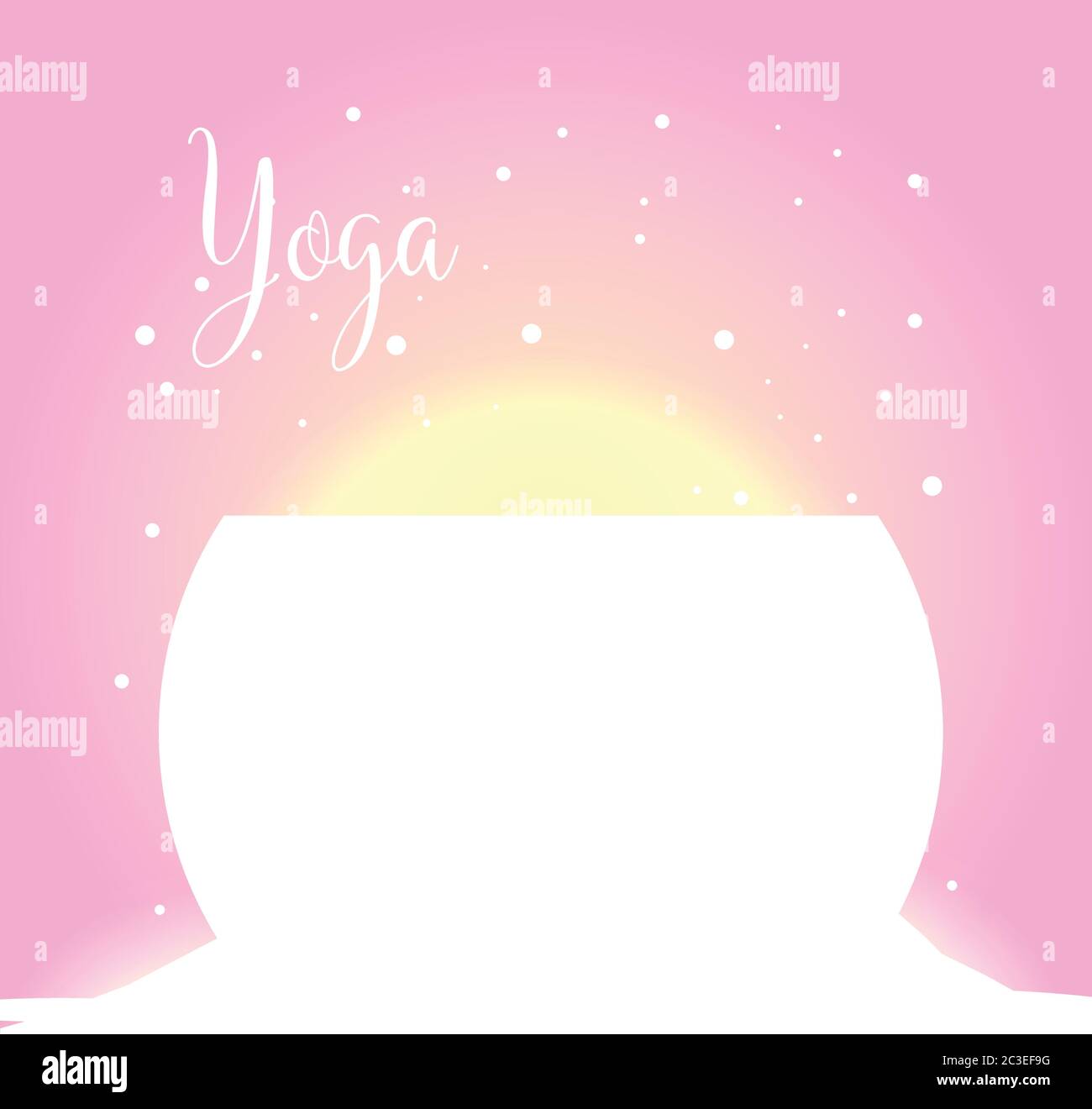 World Yoga Day vector illustration, on bright sunset background. Vector ...