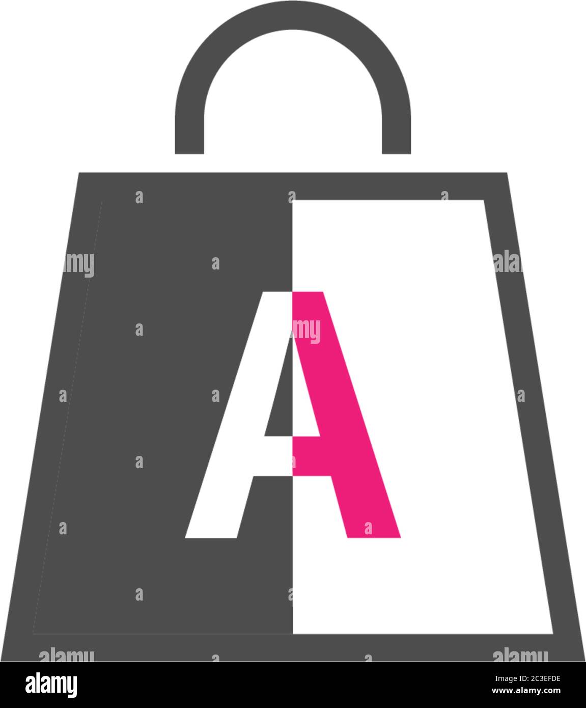 Letter A on shopping bag. Abstract shopping logo. Online shop logo ...