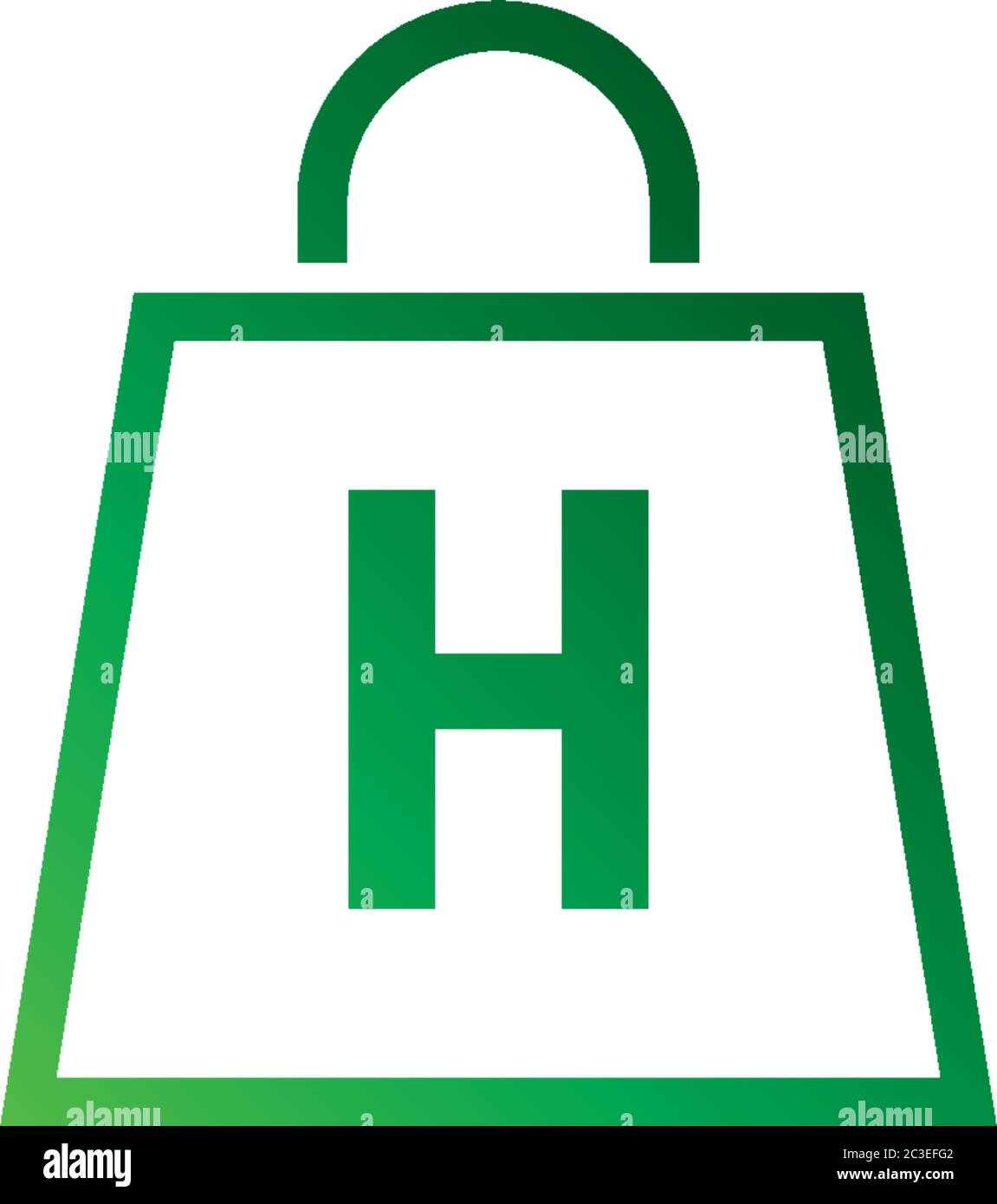 Letter H on shopping bag. Abstract shopping logo. Online shop logo ...