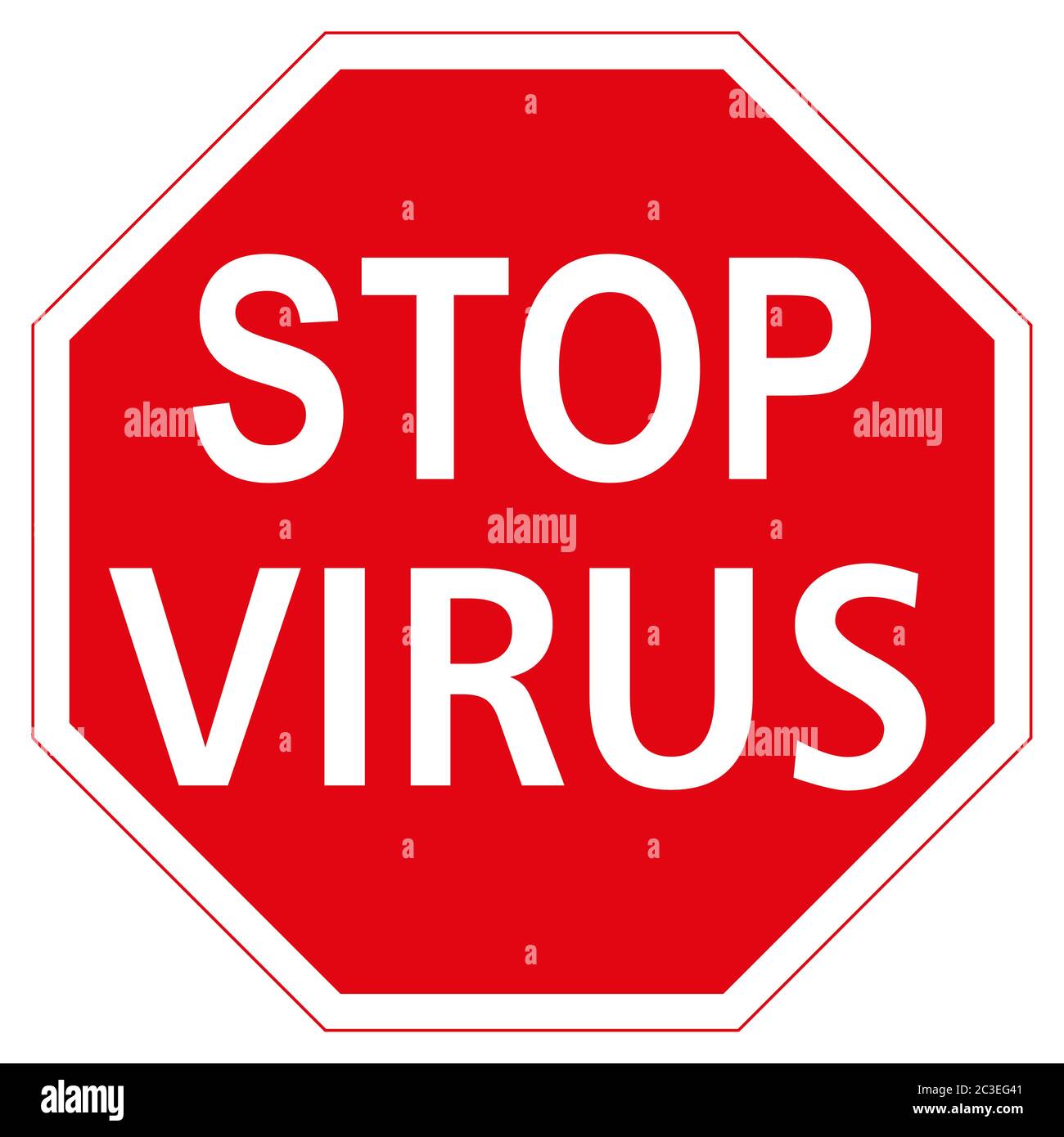 Warning sign with the word virus Stock Photo - Alamy