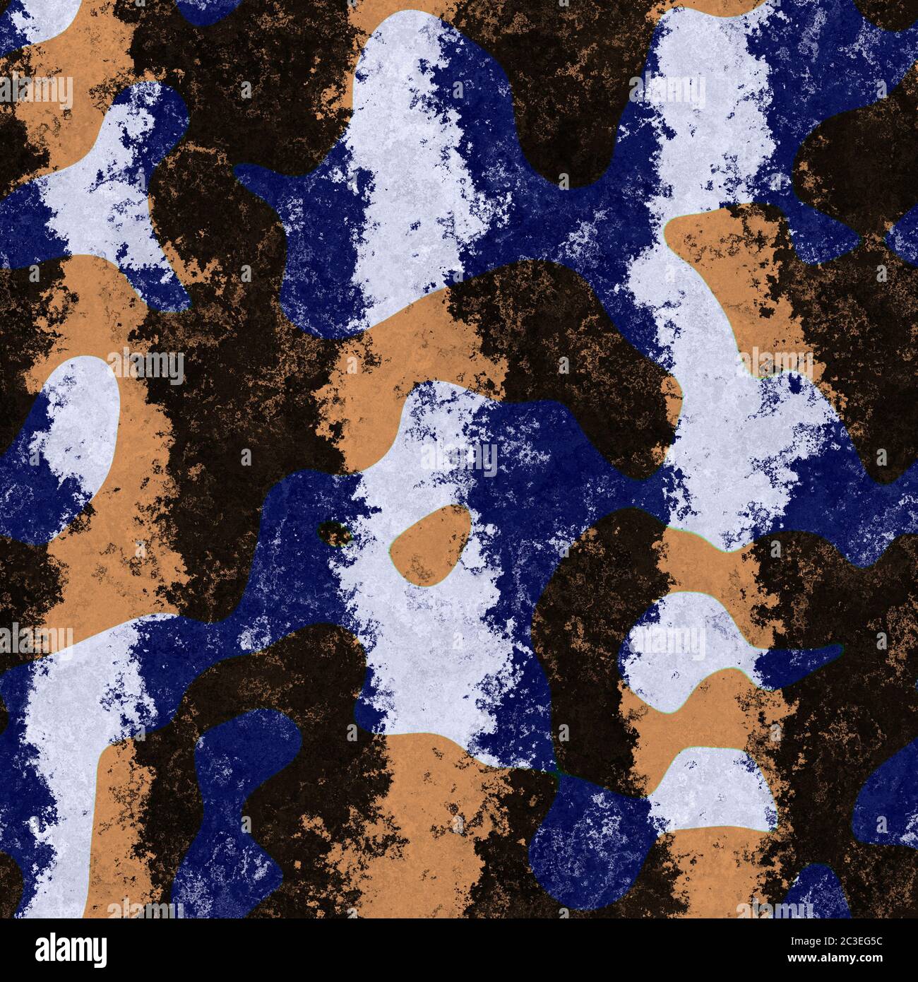 Seamless indigo dyed bandana texture. Blue orange stain woven cotton ...