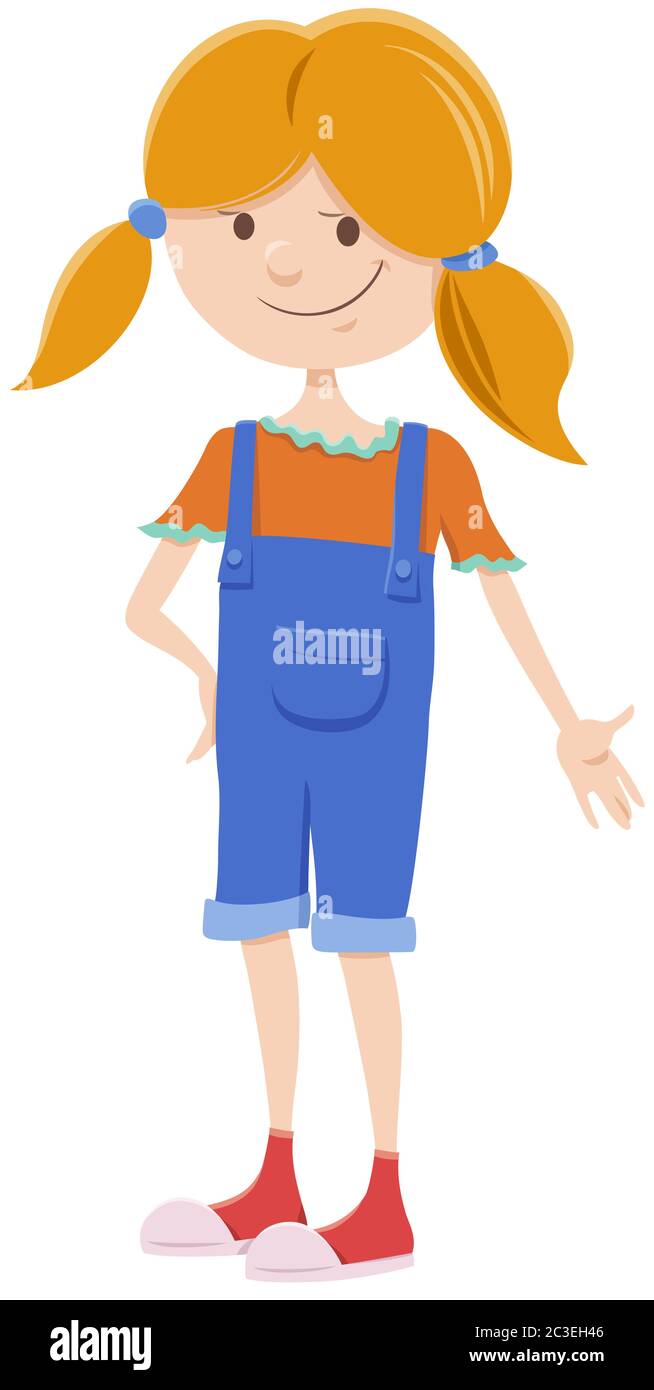 cute girl comic character cartoon illustration Stock Photo - Alamy