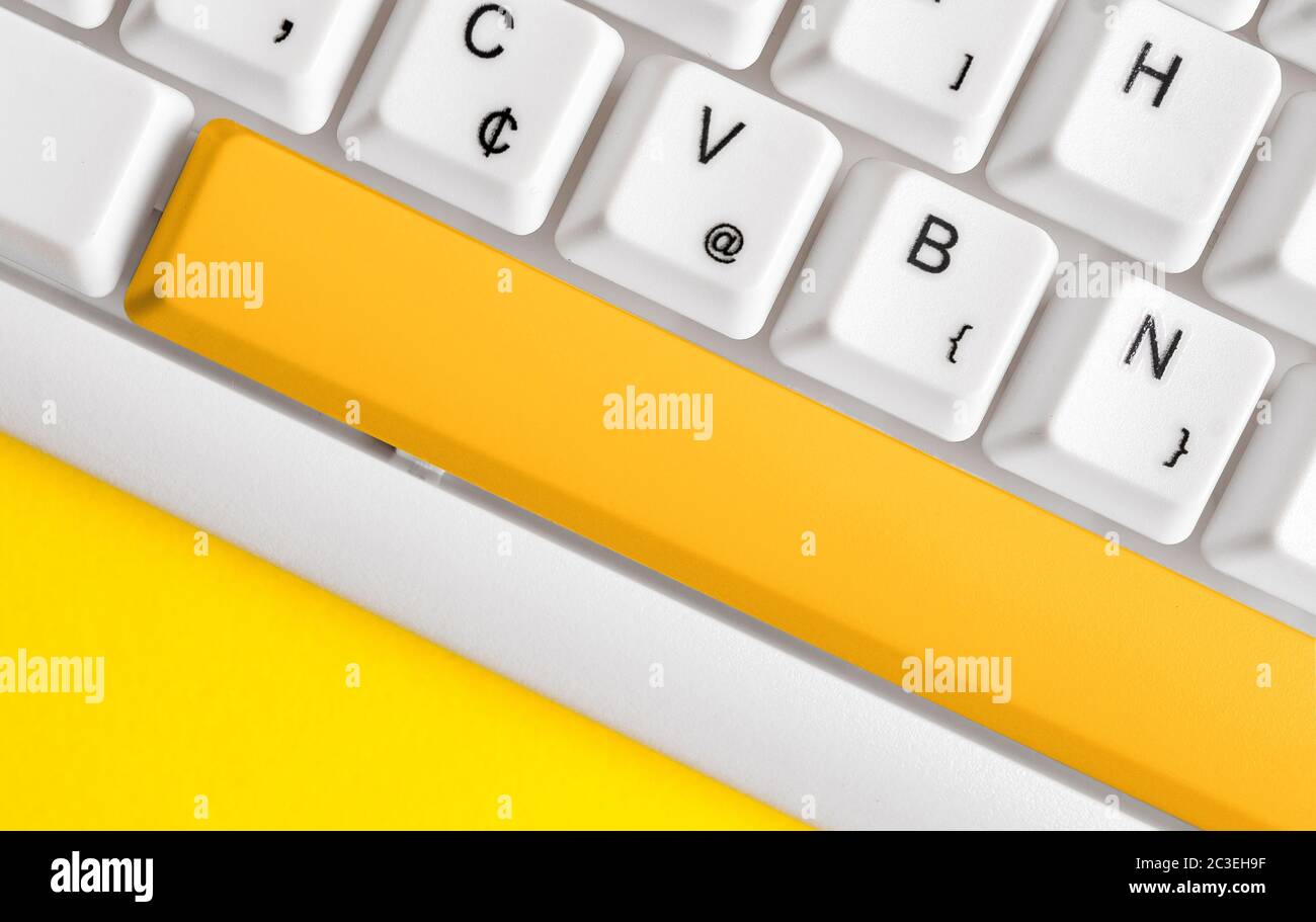 White Pc Keyboard With Empty Note Paper Above White Key Copy Space ...