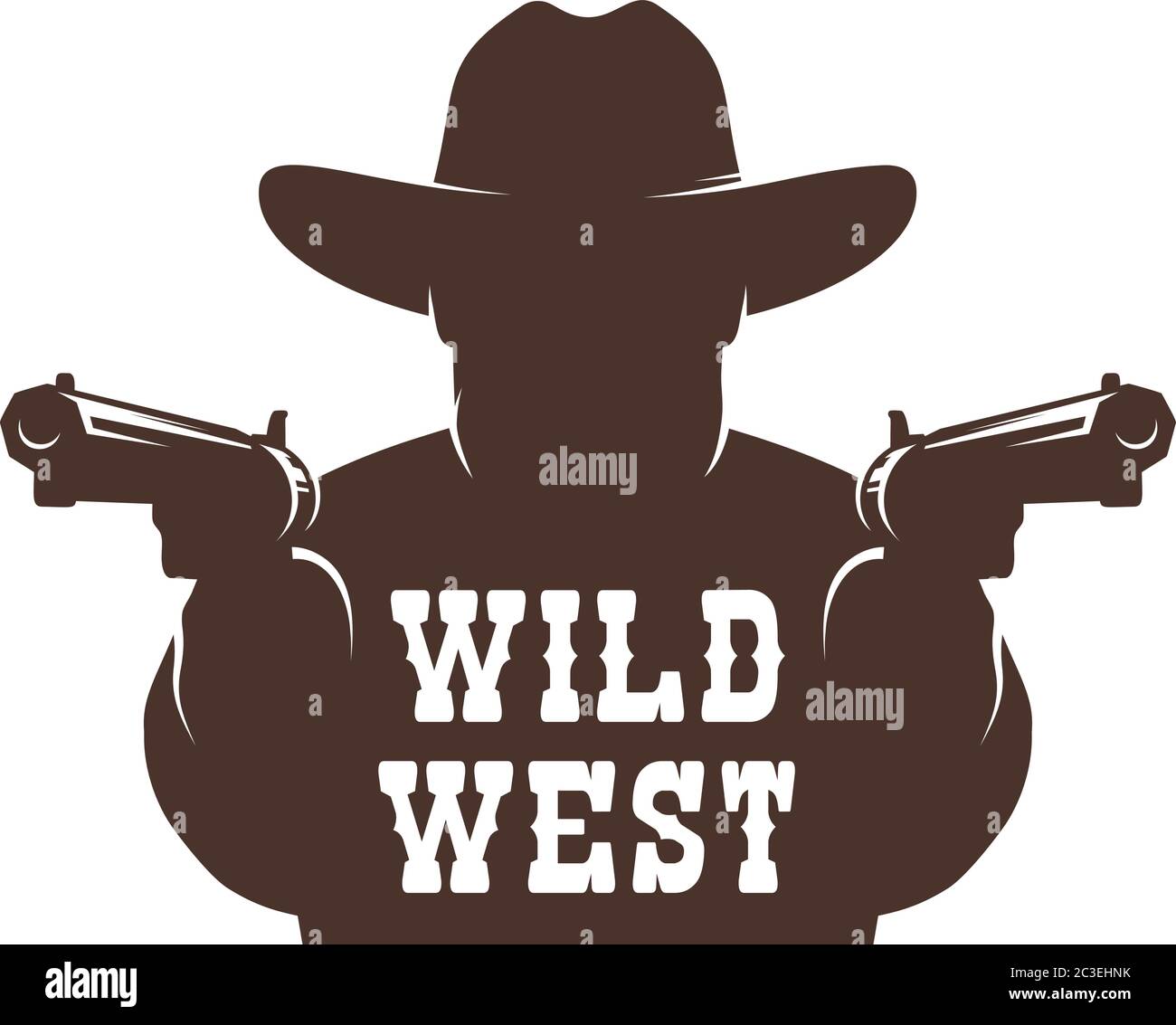Cowboy bandit with guns stencil Stock Vector Image & Art - Alamy
