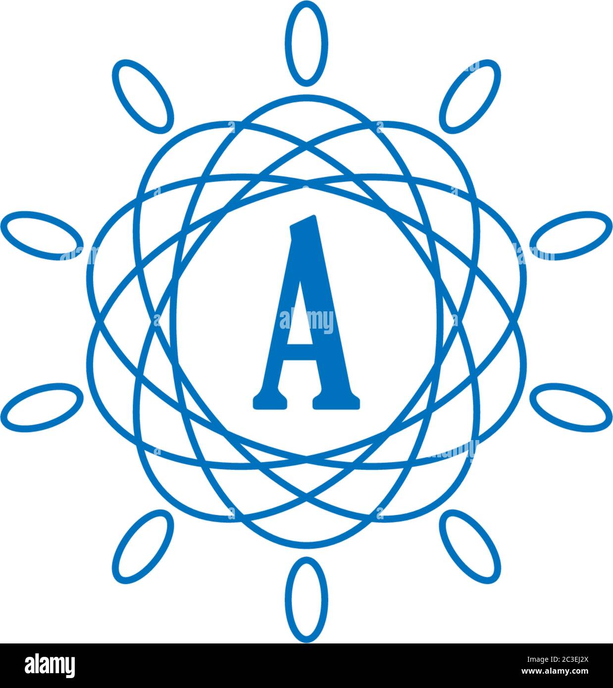 Letter A logotype in blue color design concept illustration Stock ...
