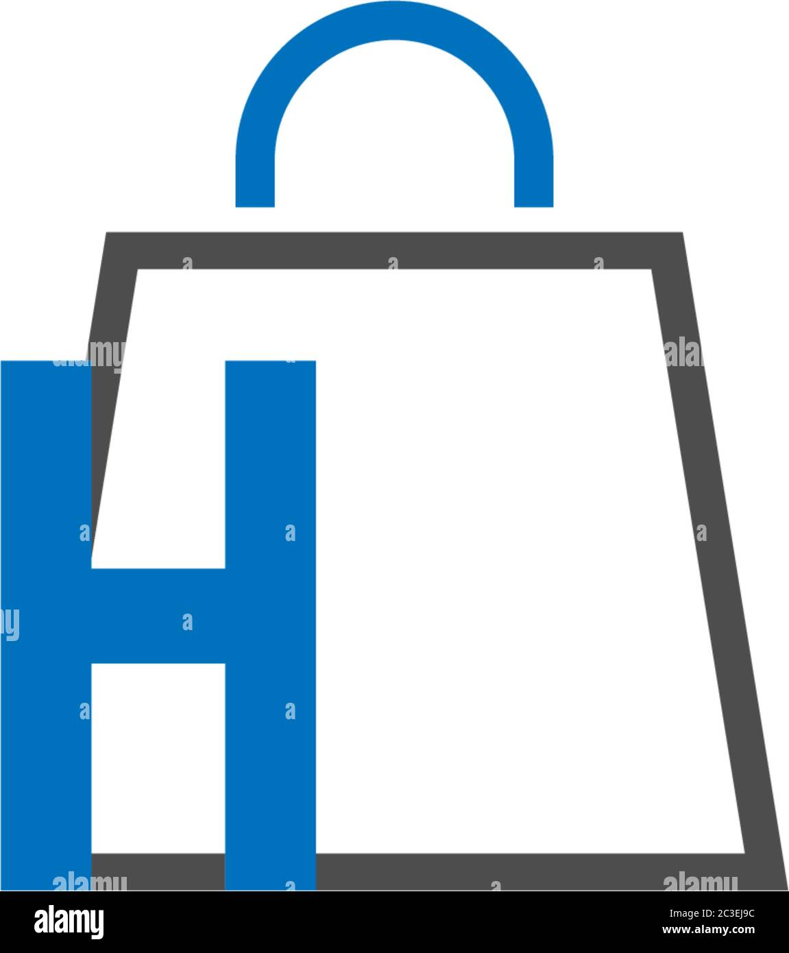 Letter H on shopping bag. Abstract shopping logo. Online shop logo ...