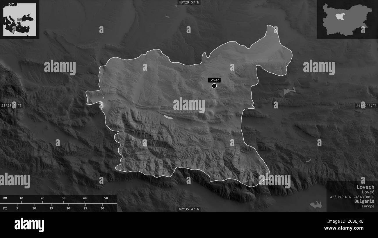 Lovech outline map hi-res stock photography and images - Alamy