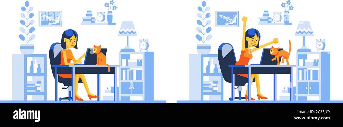 Study woman in interior Cut Out Stock Images & Pictures - Alamy