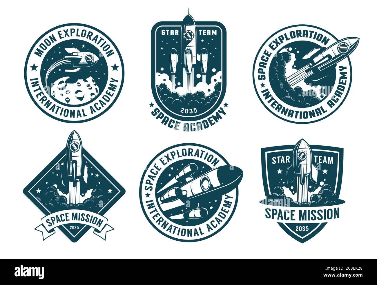 Space retro badges Stock Vector Images - Alamy