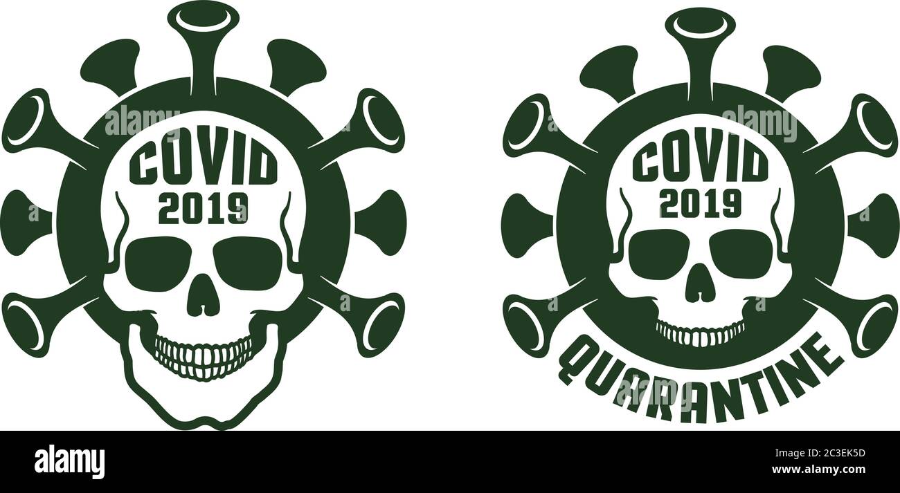 Coronavirus quarantine - skull icon in print style Stock Vector Image ...