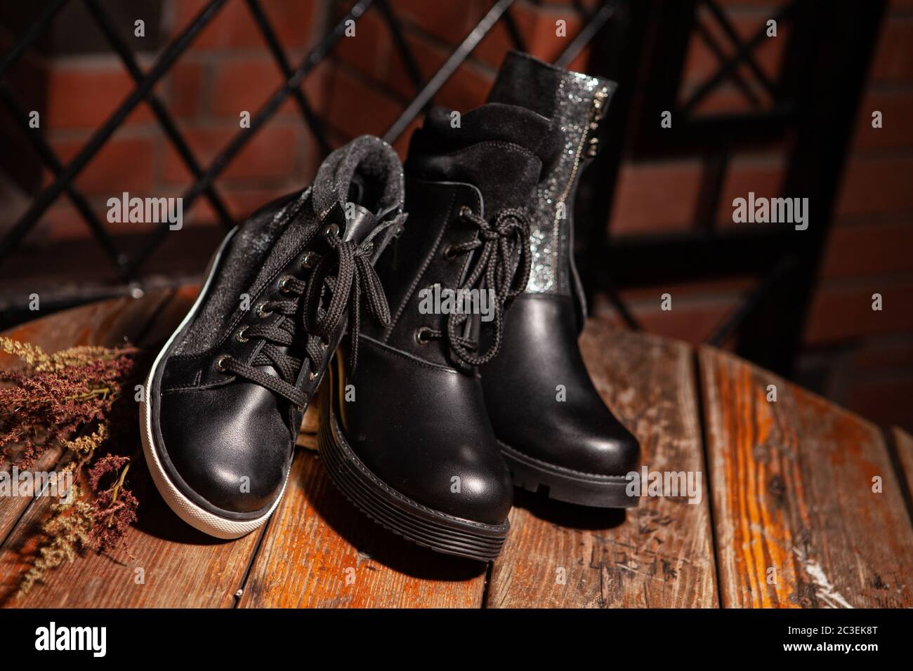 Different Shoes On A Natural Outside Background Stock Photo - Alamy
