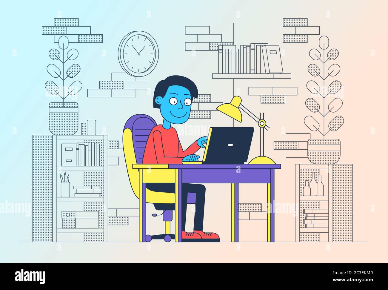 Freelancer laptop icon outline hi-res stock photography and images - Alamy