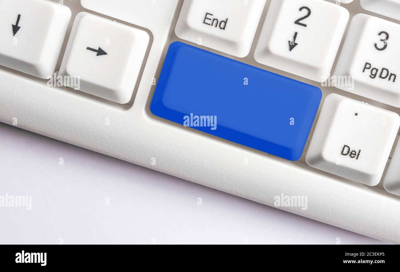 Different Colored Keyboard key With Accessories Arranged On Empty copy ...