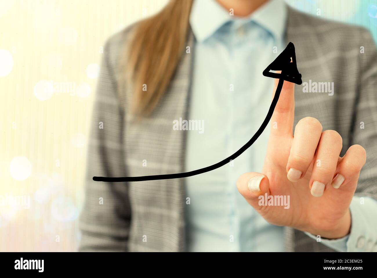 Digital Arrowhead Curve Rising Upward Denoting Growth Development ...