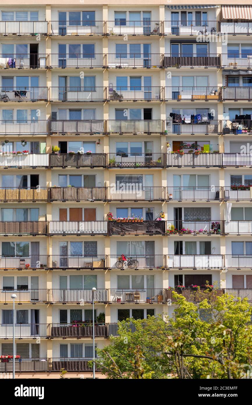 Old blocks of flats from big boards Stock Photo - Alamy