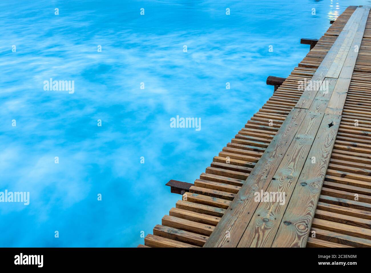 The bridge goes into the distance on the right side, on the left a ...