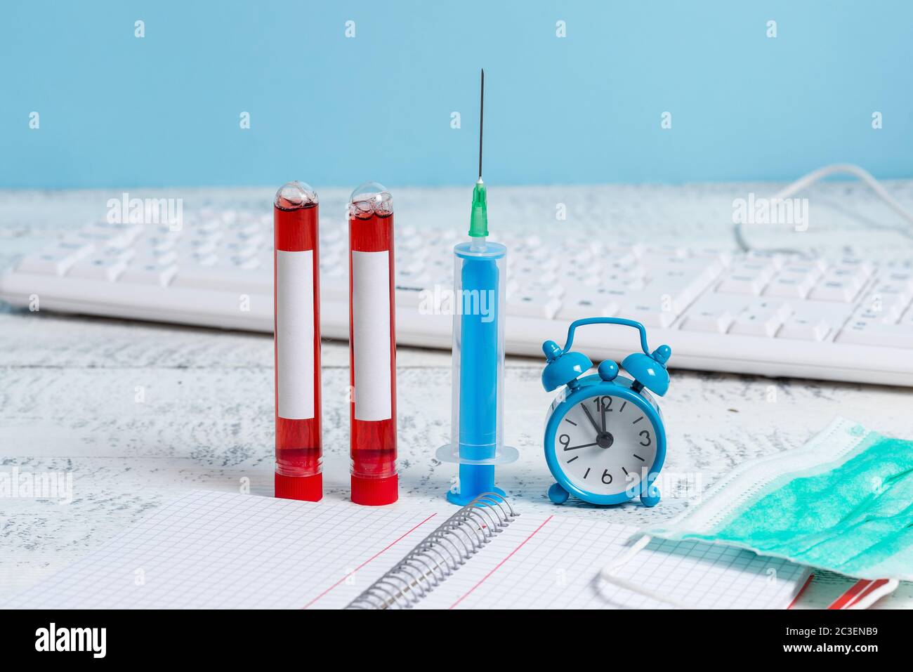 Extracted Blood Sample Vial With Medical Accessories Ready For ...