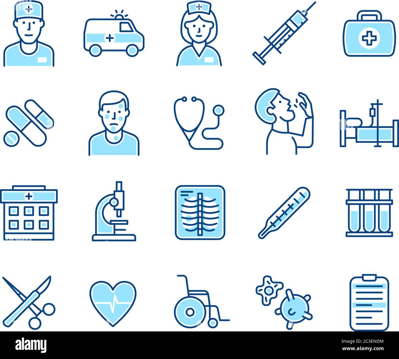 Medical icons for doctors and patients - modern line style Stock Vector ...