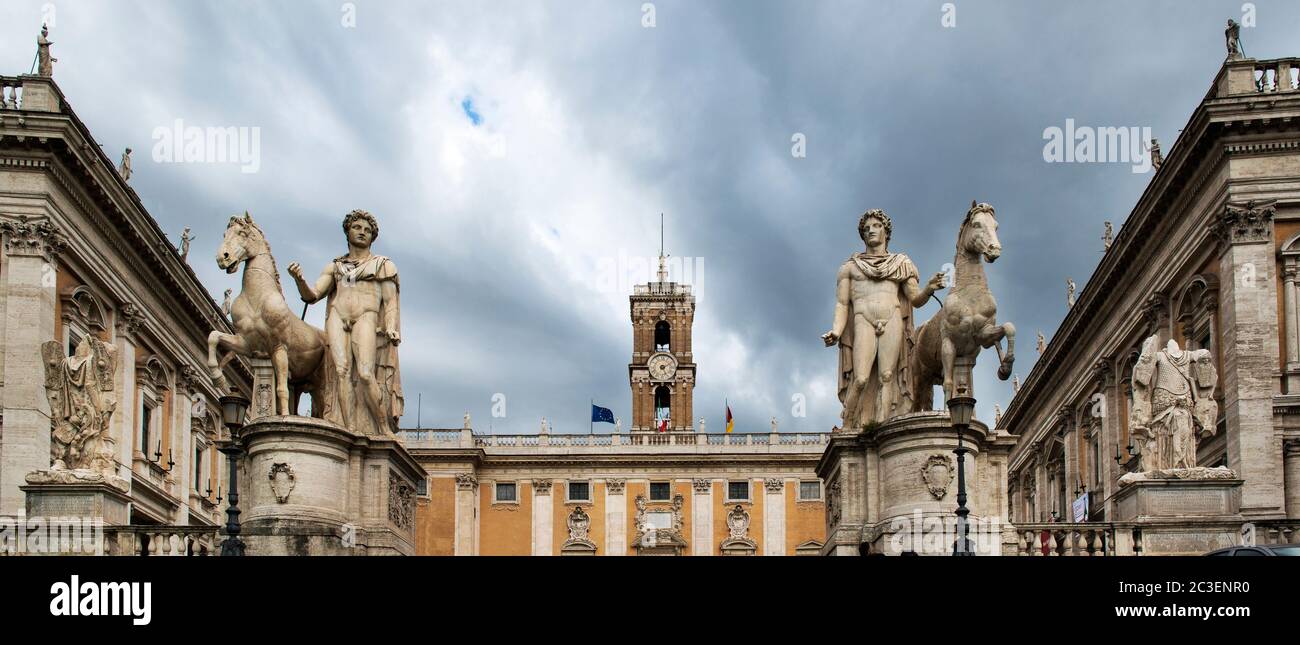 Campidoglio square statues hi-res stock photography and images - Alamy