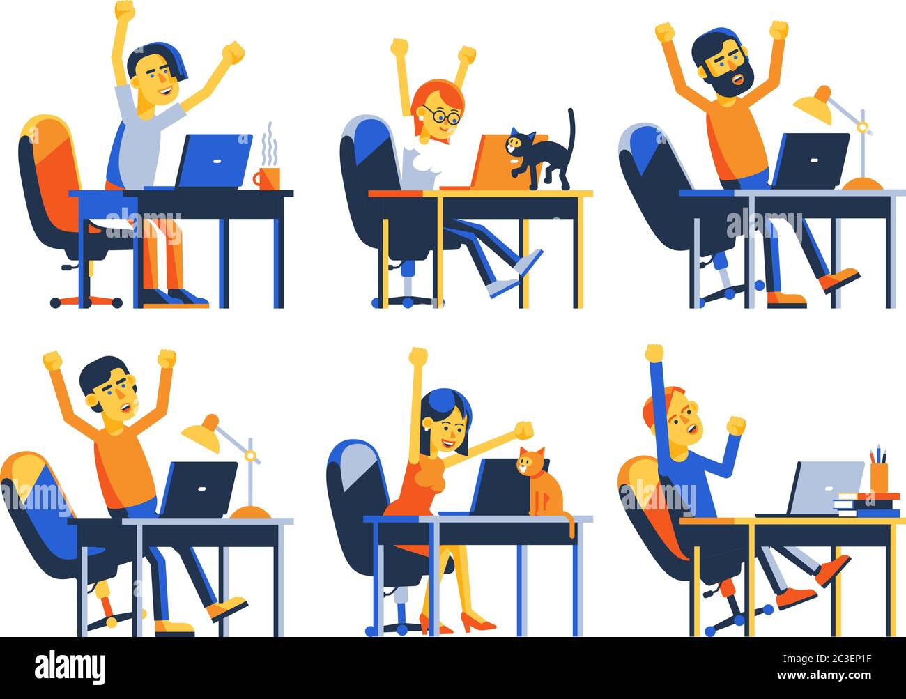 Man woman laptop happy Stock Vector Images - Alamy