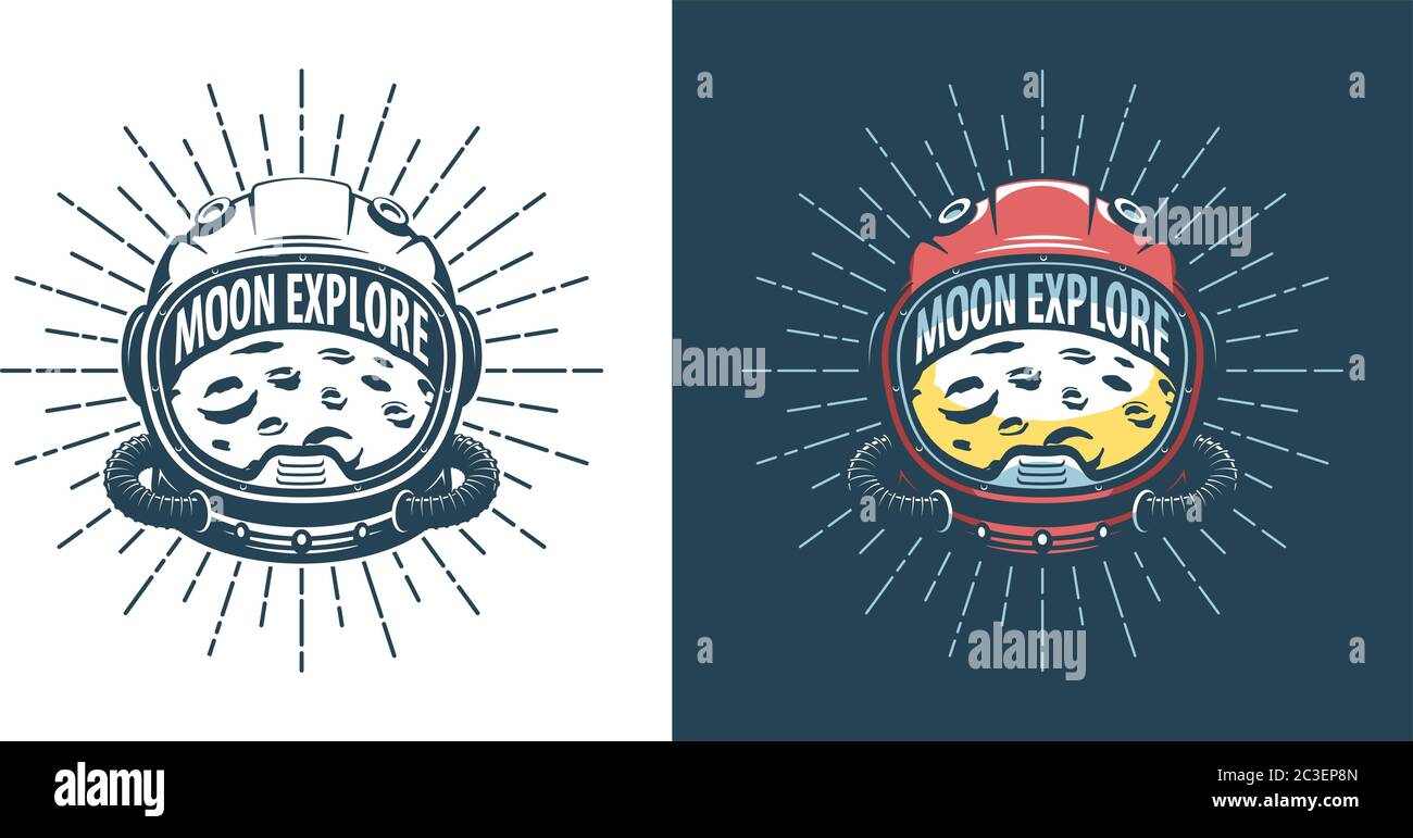 Space moon helmet retro Stock Vector Images - Alamy