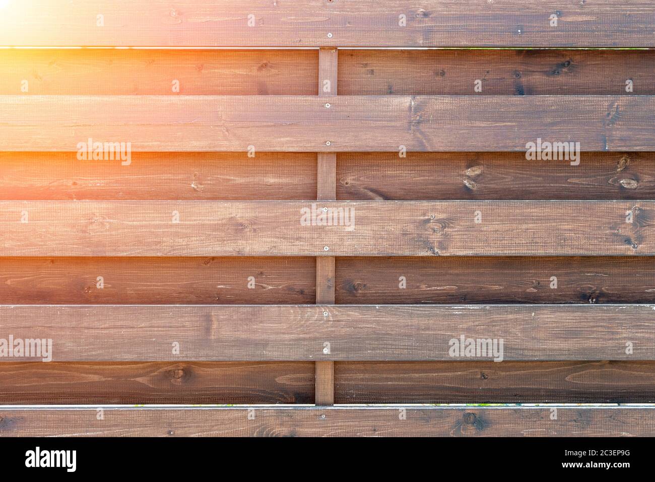Old wooden texture painted with varnish. Fence or a fence of horizontal ...