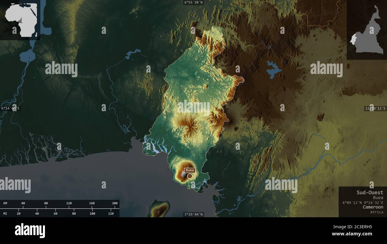 Cameroon map lakes hi-res stock photography and images - Alamy