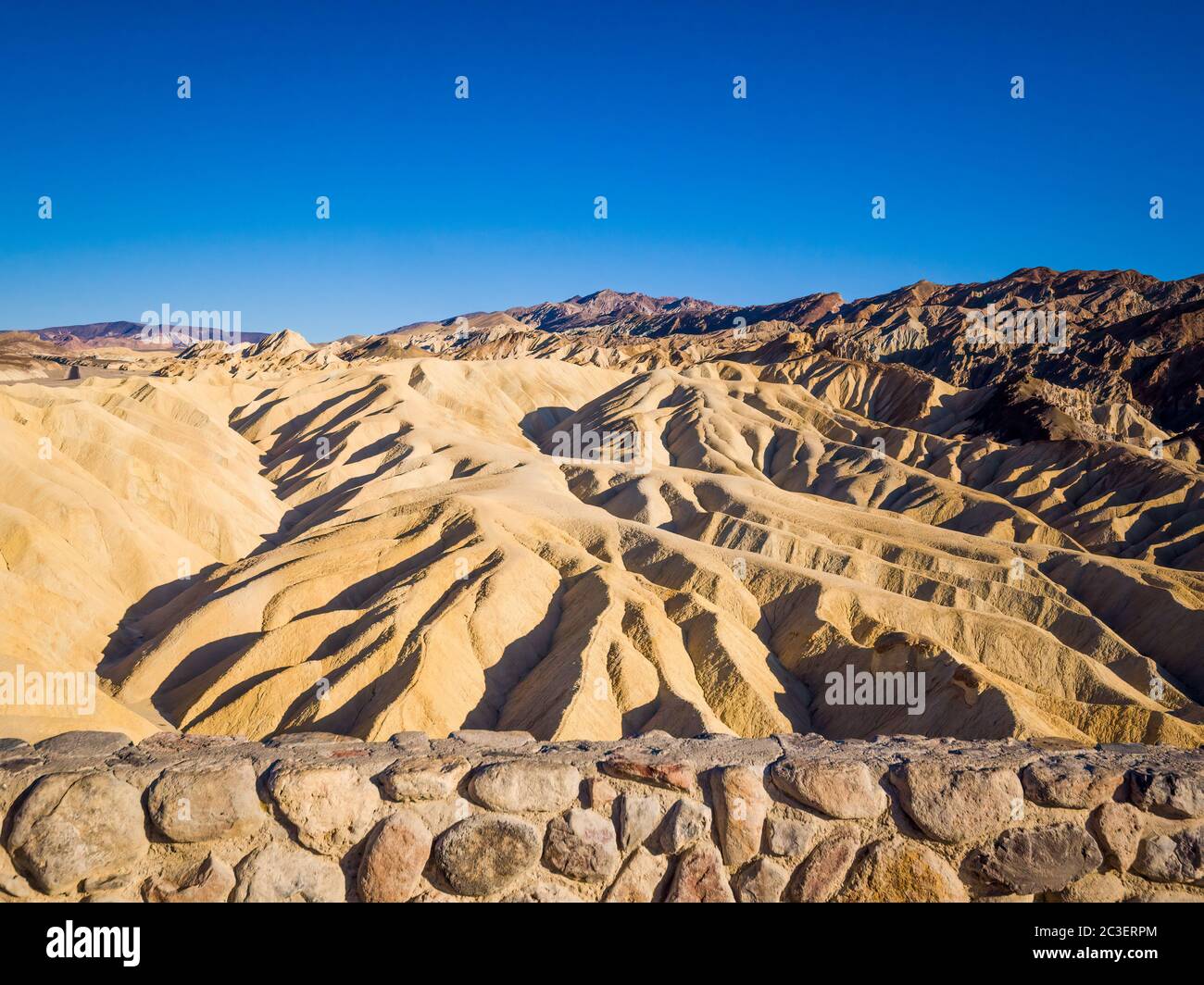 Landscape from the top of Zabriskie Point in Death Valley National Park ...
