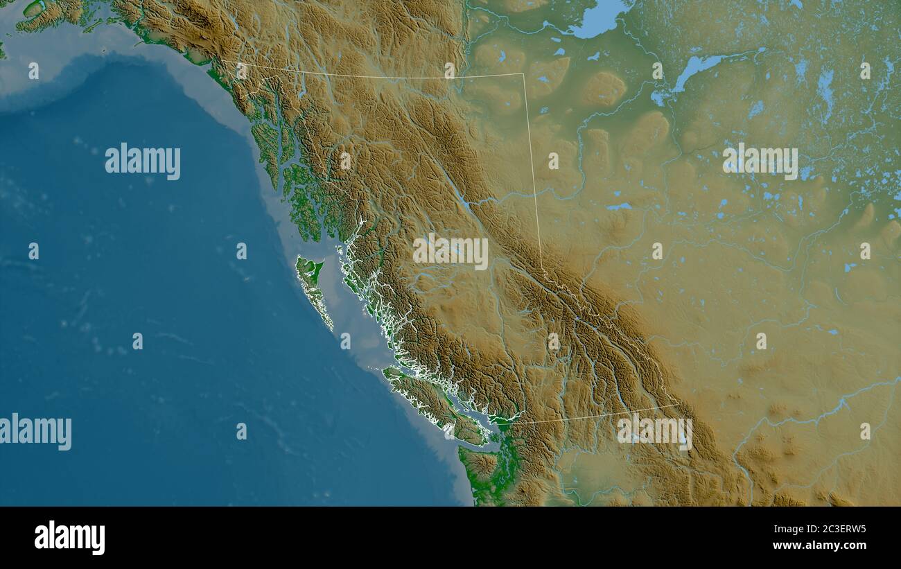 Physical map of british columbia hi-res stock photography and images ...