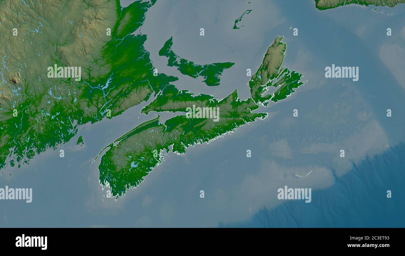 Physical Map Of Nova Scotia Geographical Map Of Atlantic Canada And
