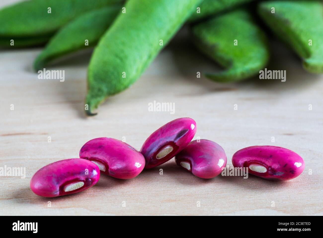 Purple bean pods Stock Photo - Alamy