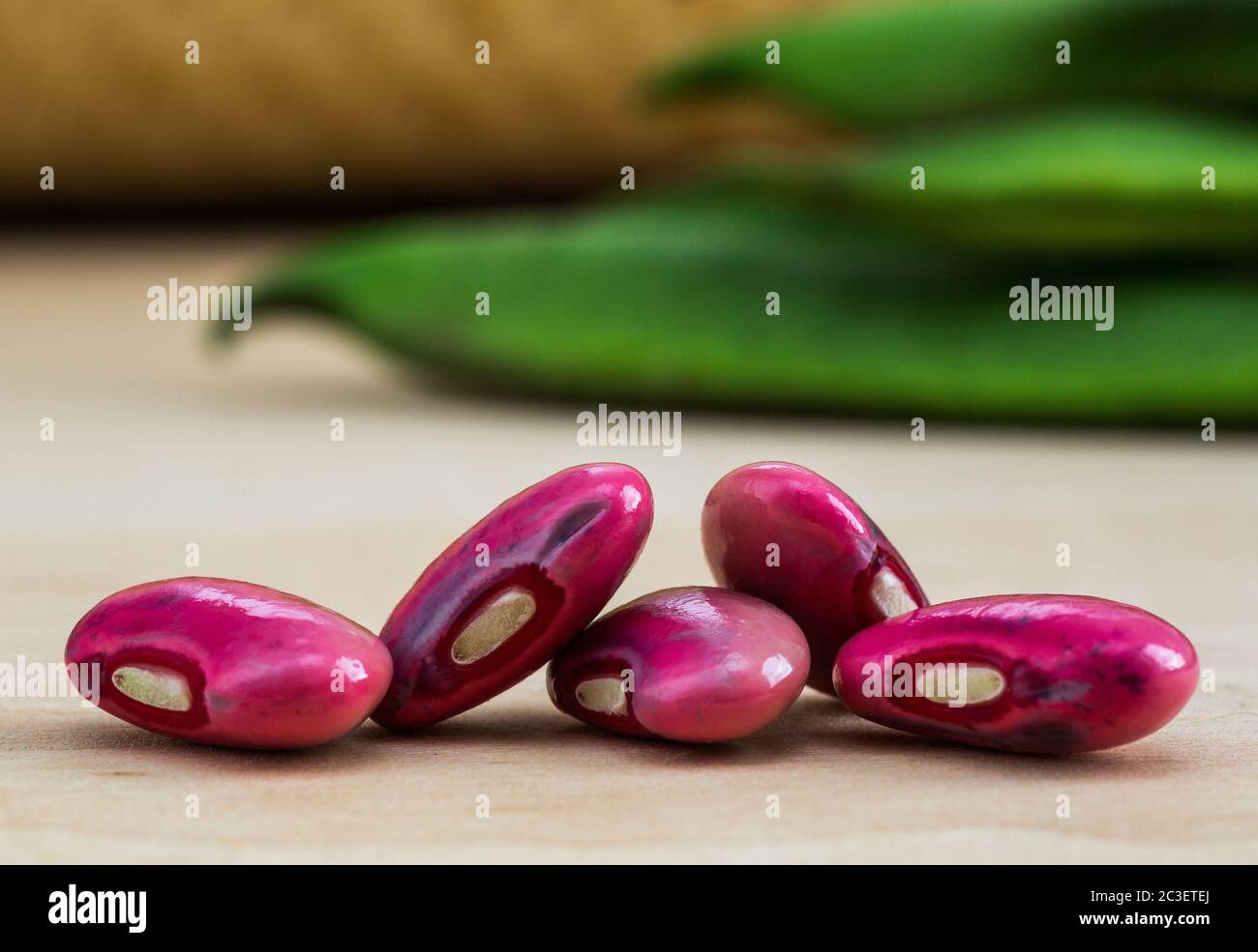 Purple bean pods Stock Photo - Alamy