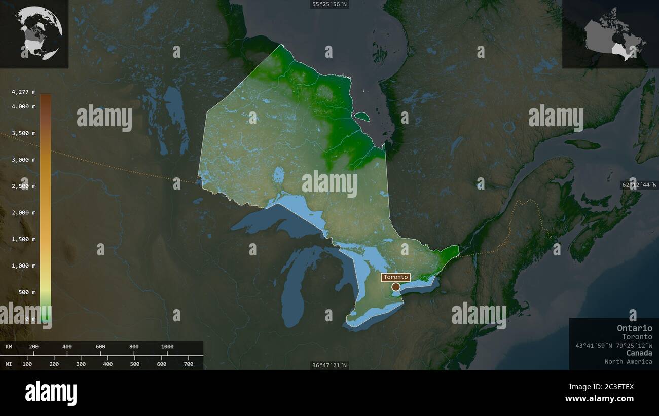 Physical map of ontario hi-res stock photography and images - Alamy