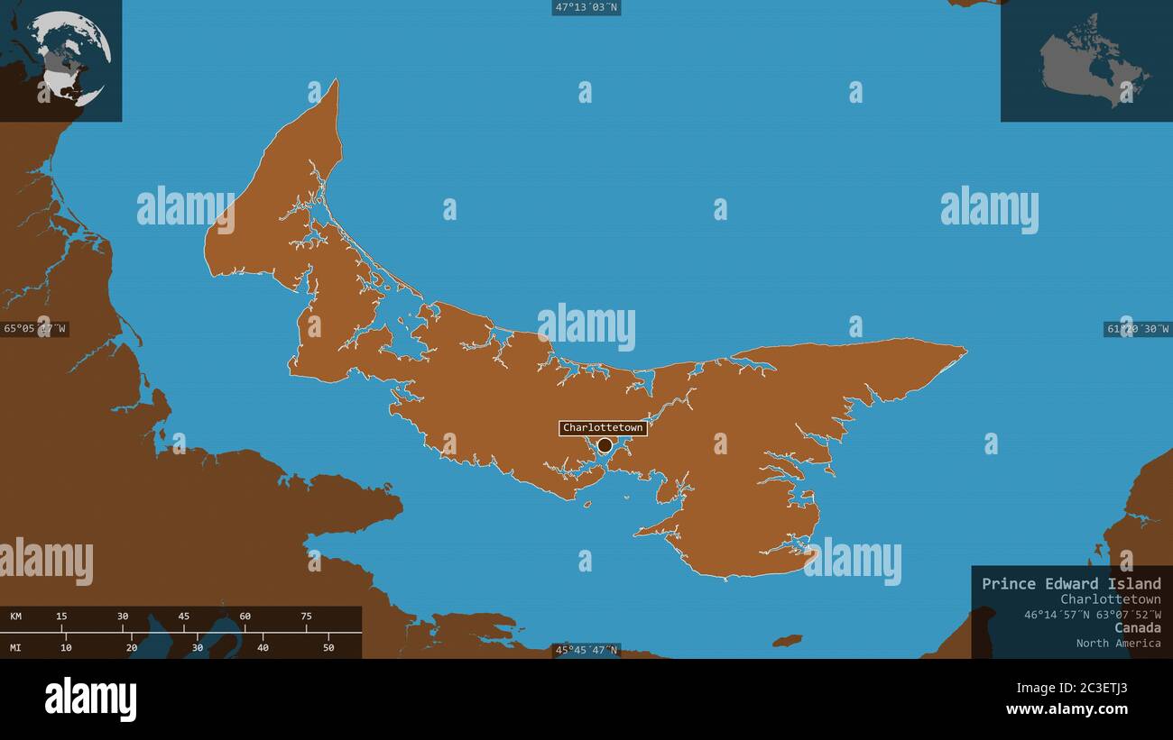Prince Edward Island, province of Canada. Patterned solids with lakes ...