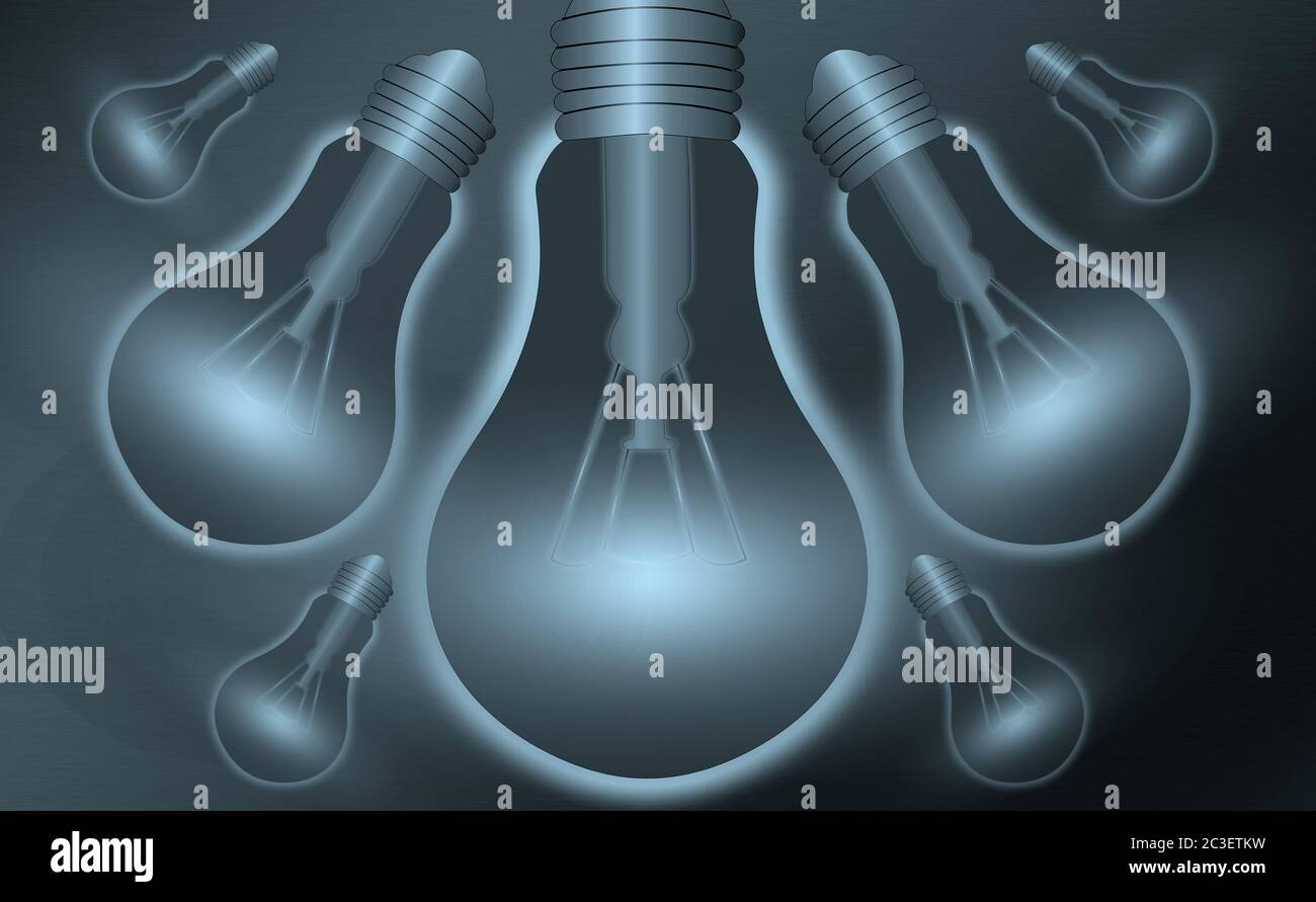Realistic Colored Vintage Light Bulbs, Idea Sign Solution Thinking ...