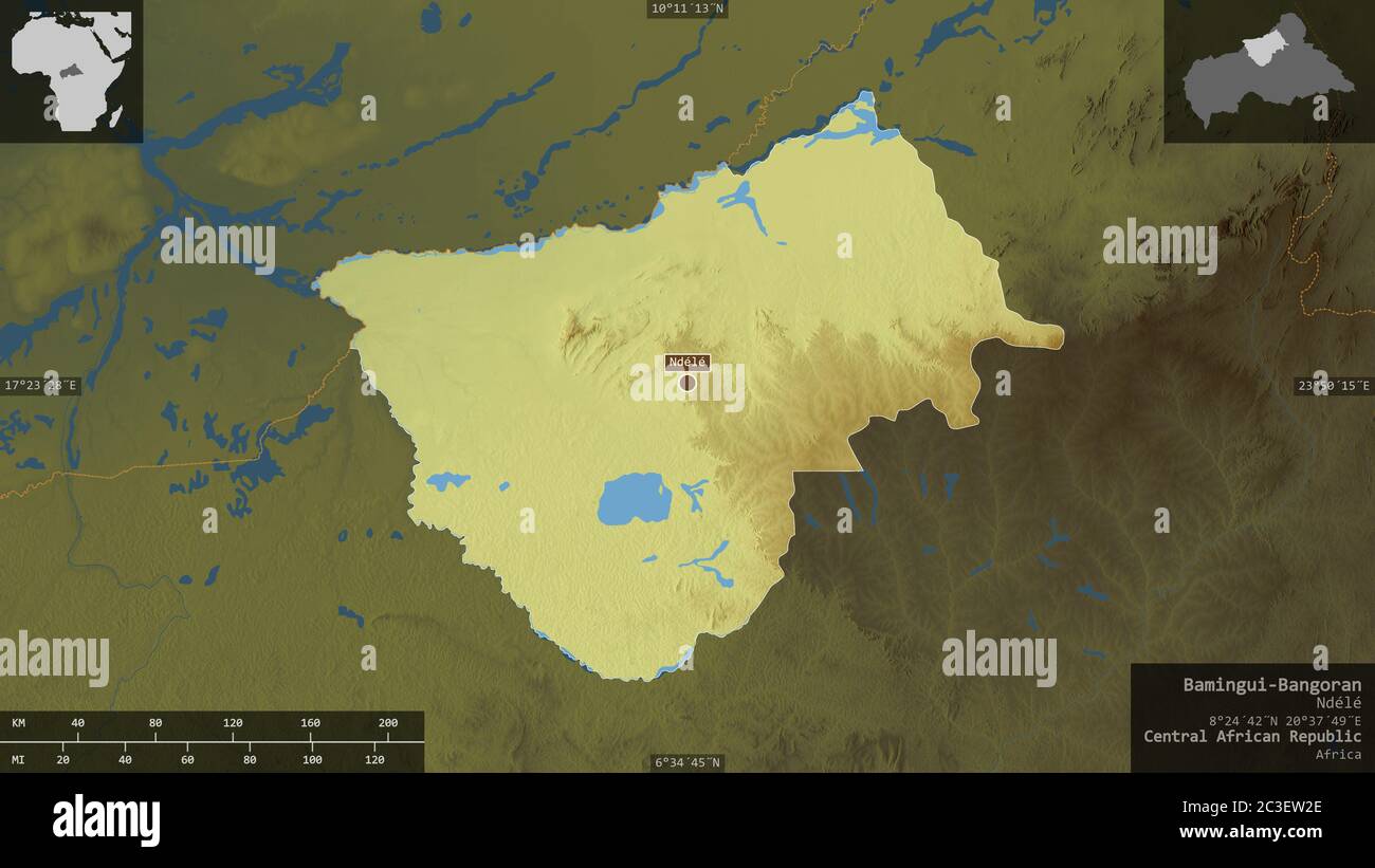 Bamingui-Bangoran, prefecture of Central African Republic. Colored ...