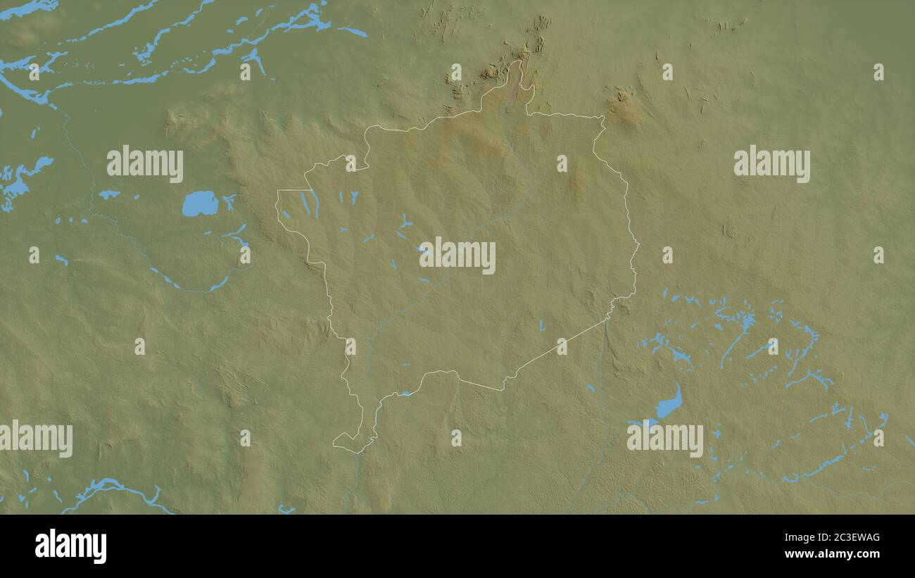 Haute-Kotto, prefecture of Central African Republic. Colored shader ...