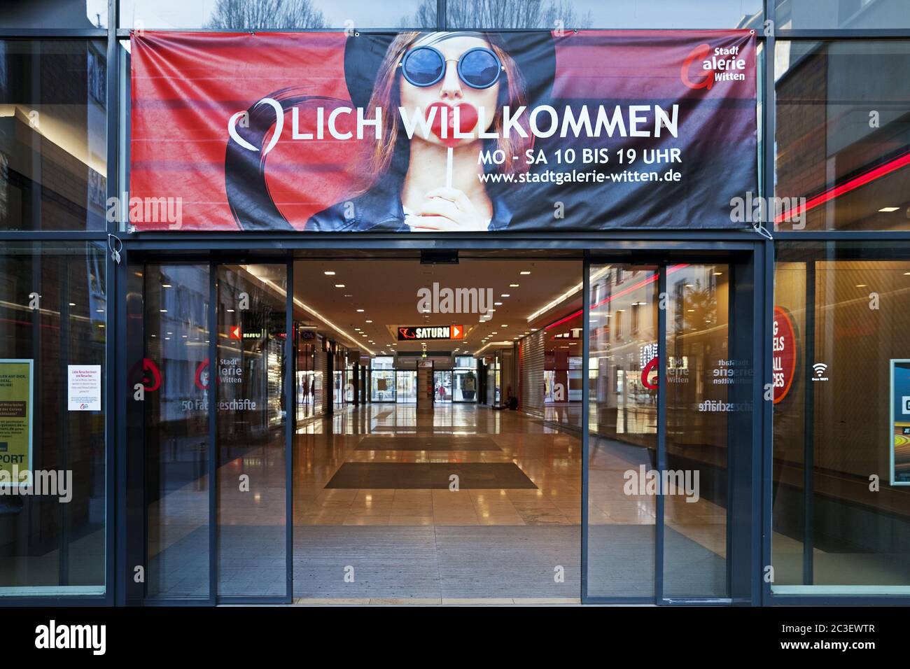 closed shopping center “Stadtgalerie”, Corona crisis, March 2020 ...