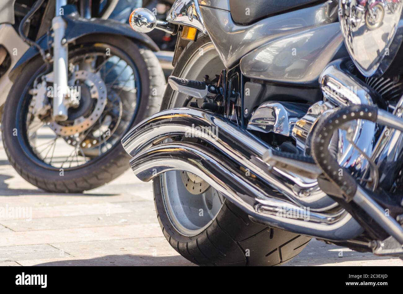 modern motorcycle chopper closeup Stock Photo - Alamy