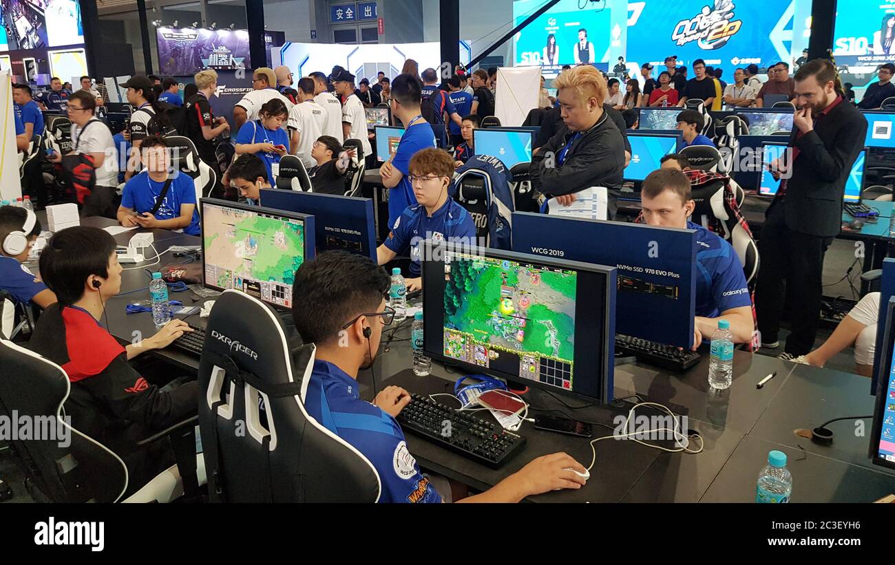 World Cyber Games computer game tournament in Xi'an, China Stock Photo ...