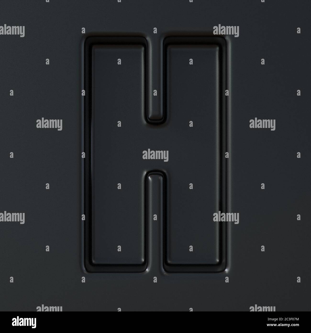 Black engraved font Letter H 3D Stock Photo - Alamy