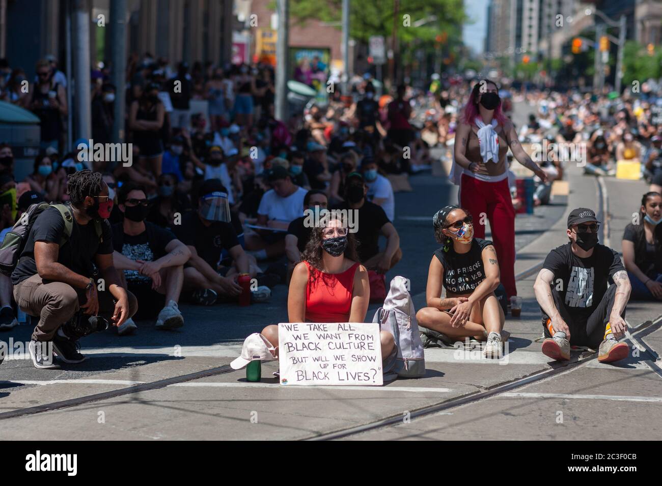 Toronto, Canada - June 19, 2020. A few thousand protestors gathered to ...