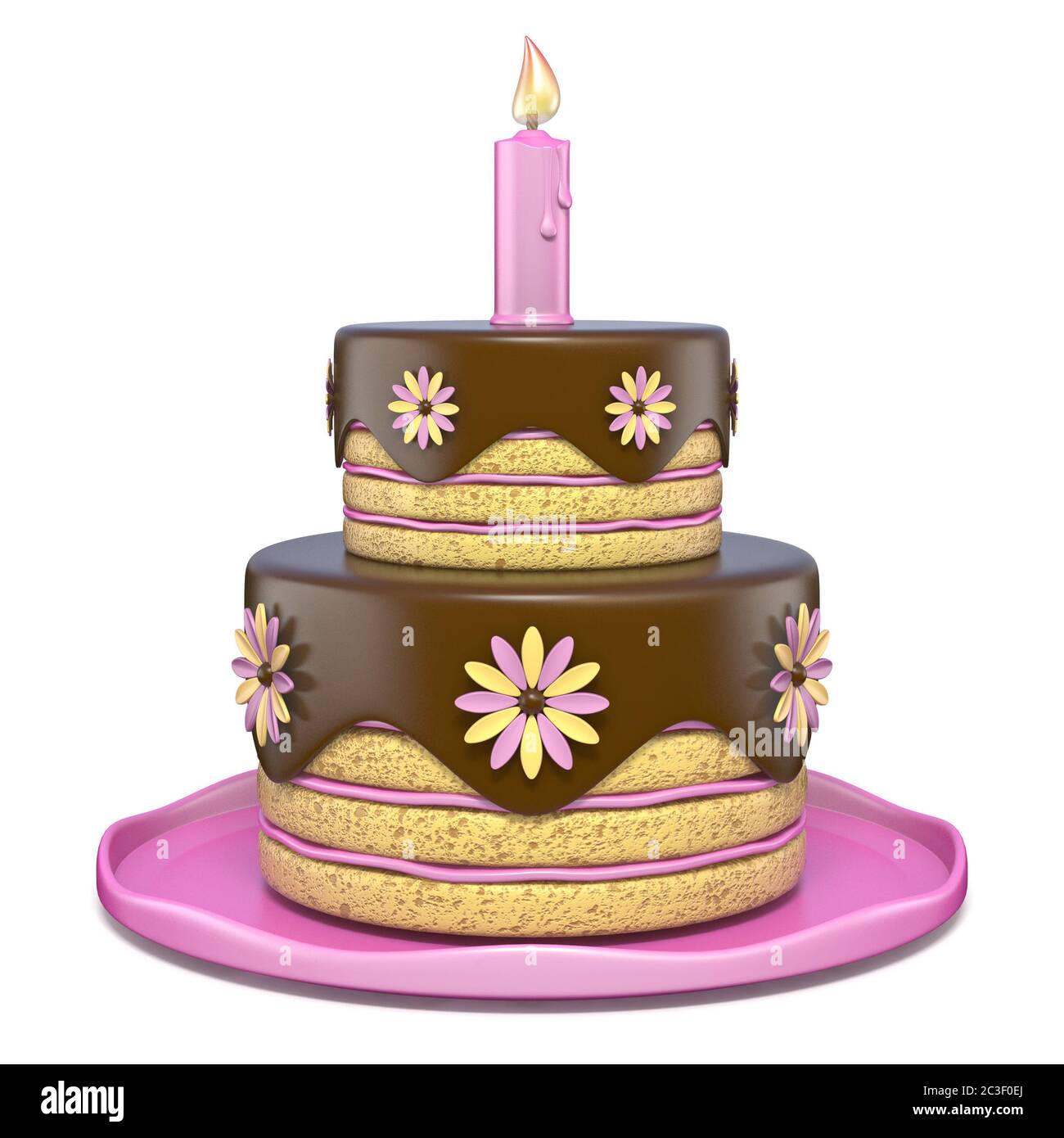 Two tier birthday cake hi-res stock photography and images - Alamy